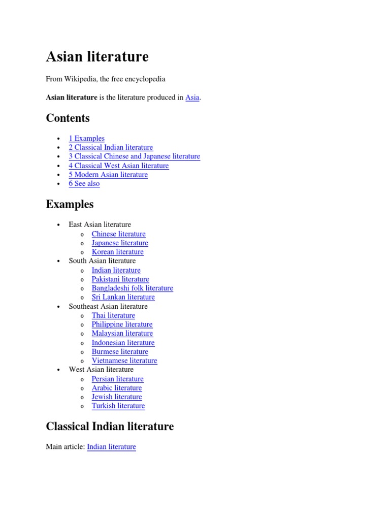Asian Literature | PDF | Asian Literature | Works