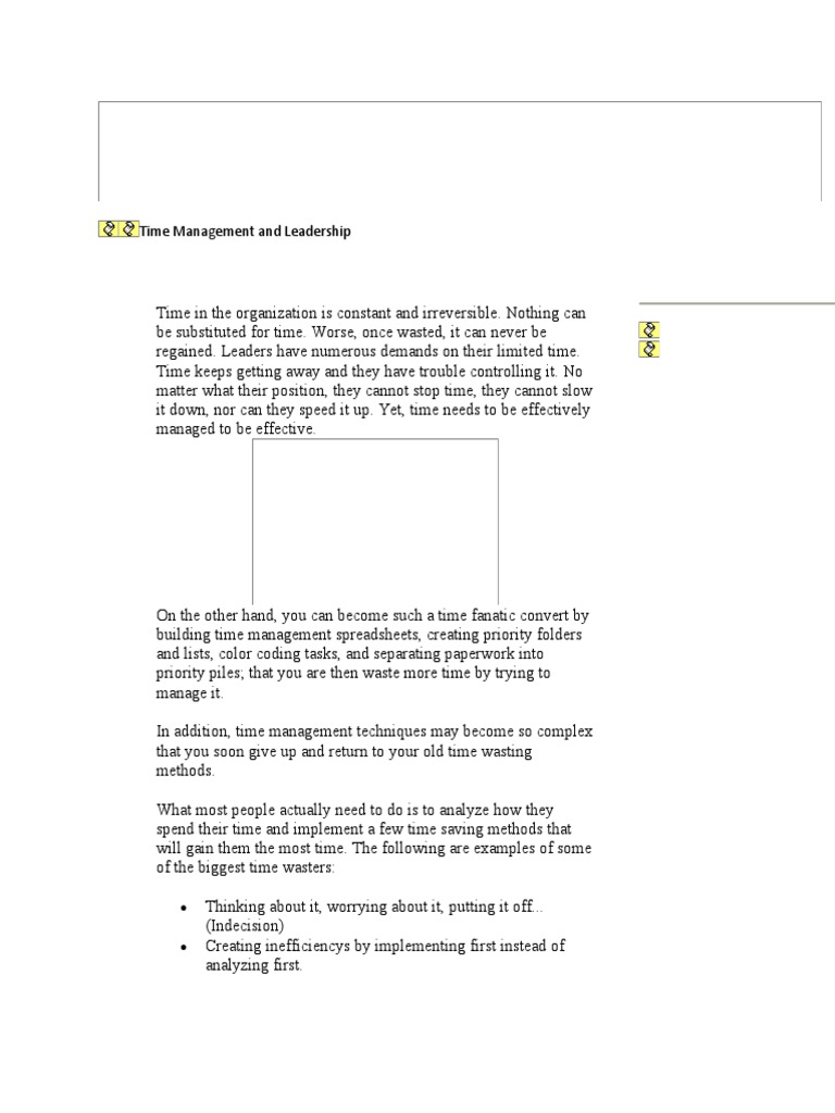 Time Management and Leadership | PDF | Time Management | Professional ...
