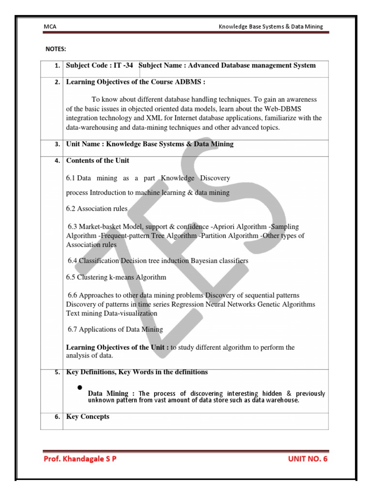 ADBMS Chapter No. 6 | PDF | Data Mining | Cluster Analysis