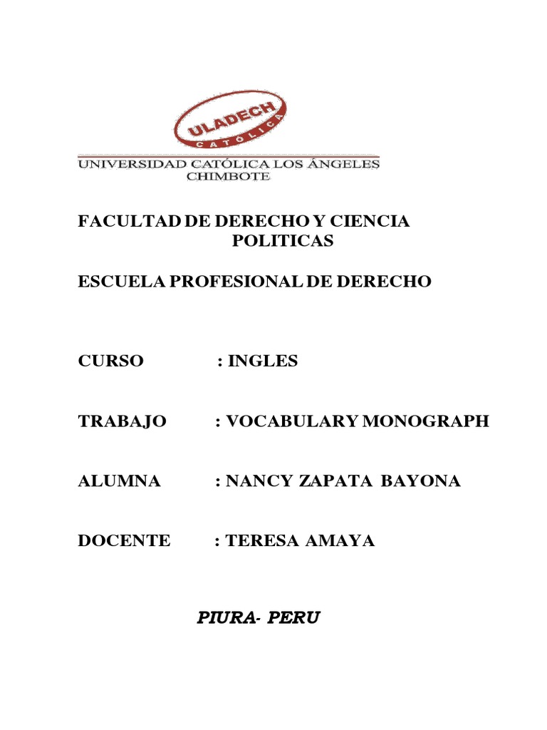 Vocabulary Monograph Thesis Scientific Article. | PDF