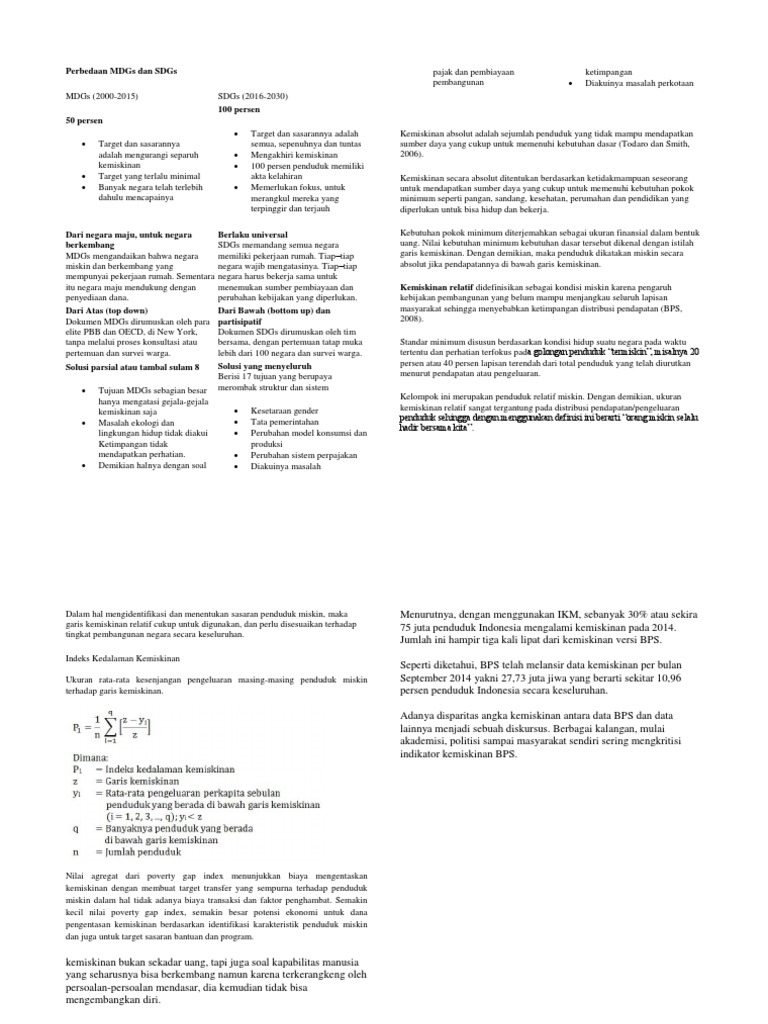 Perbedaan MDGs Dan SDGs | PDF | Ilmu Sosial