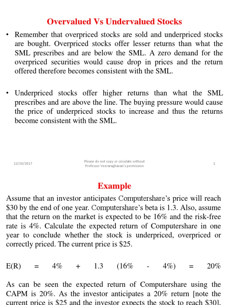 Chapter 8 (Extra) | PDF | Capital Asset Pricing Model | Beta (Finance)