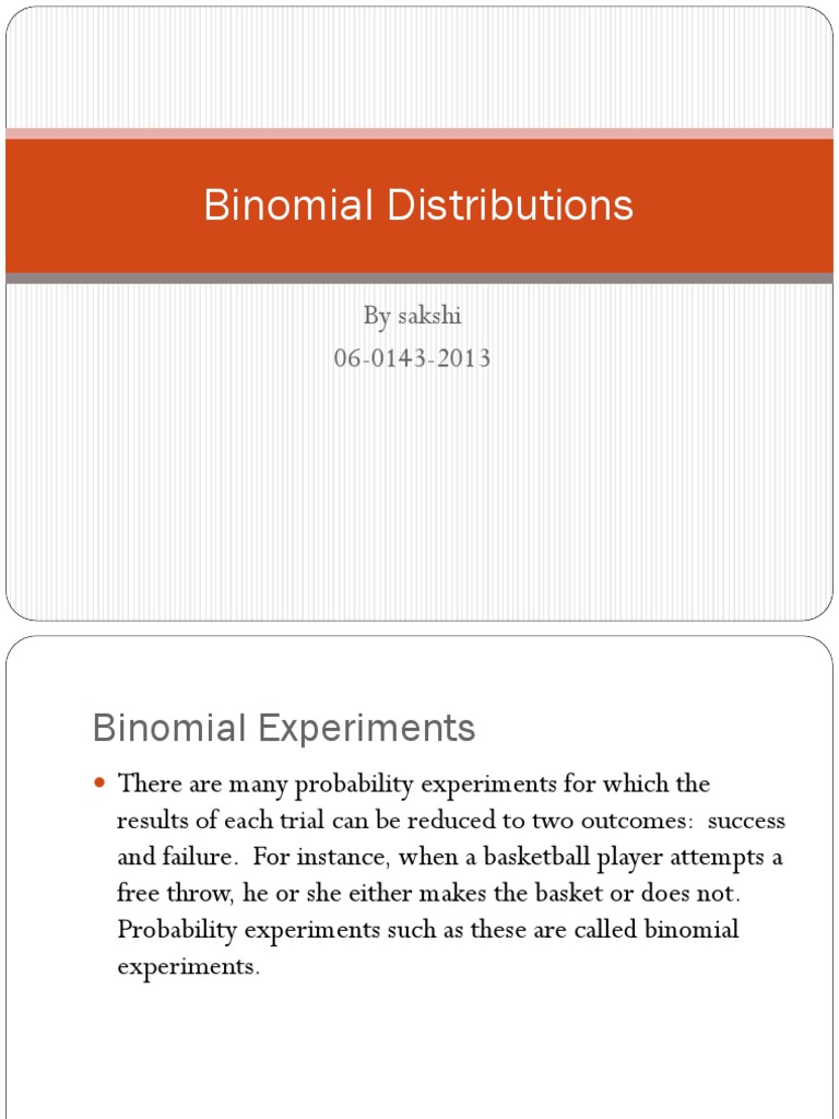 Understanding Binomial Experiments | PDF | Experiment | Random Variable