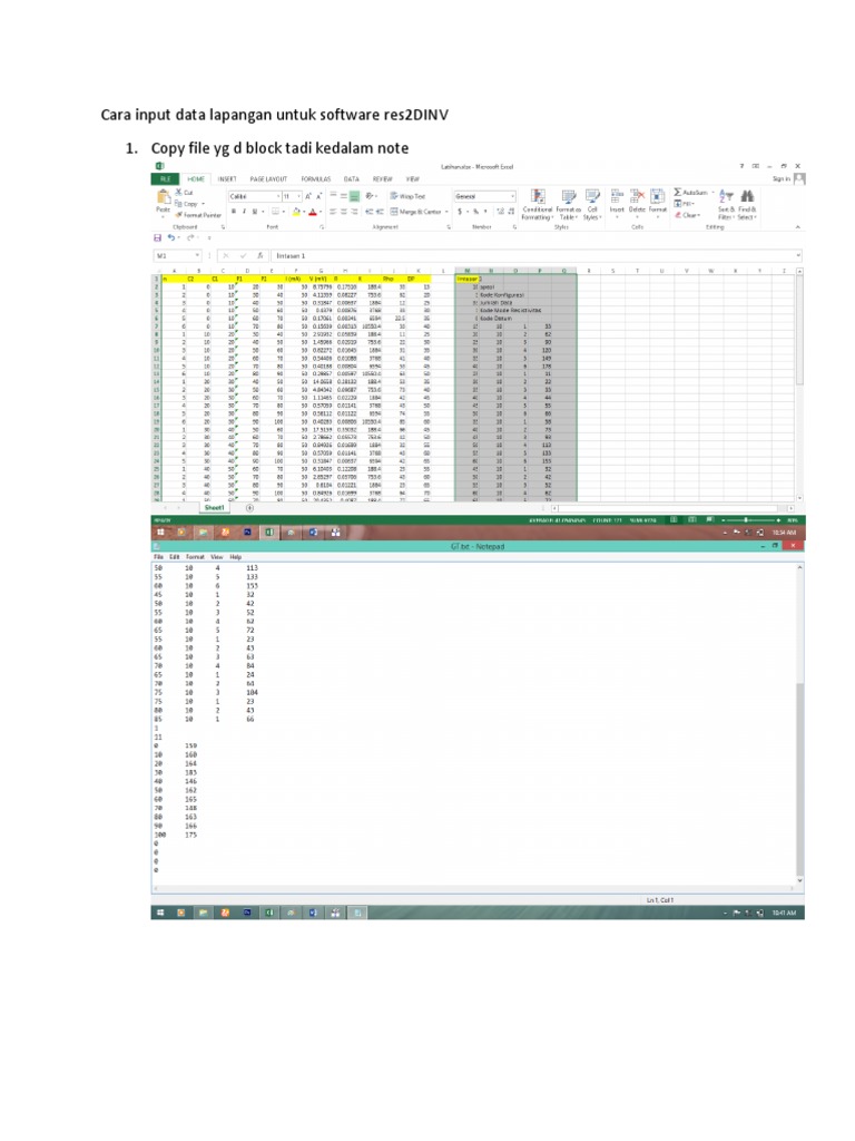 Cara Input Data Lapangan Untuk Software Res2DINV | PDF