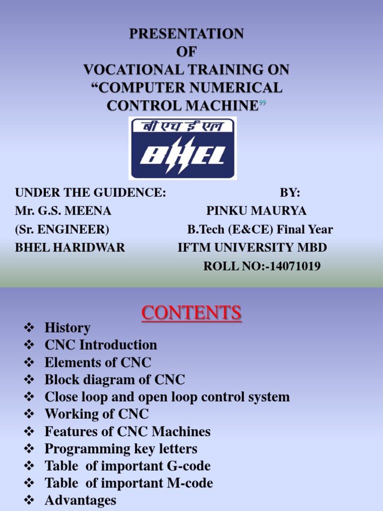 Bhel Presentation | PDF | Numerical Control | Industries