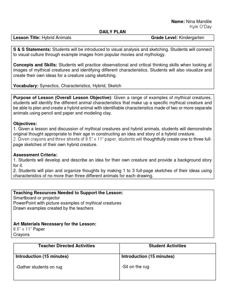 Hybrid Lesson Plan Day 1 | PDF | Mythology | Lesson Plan