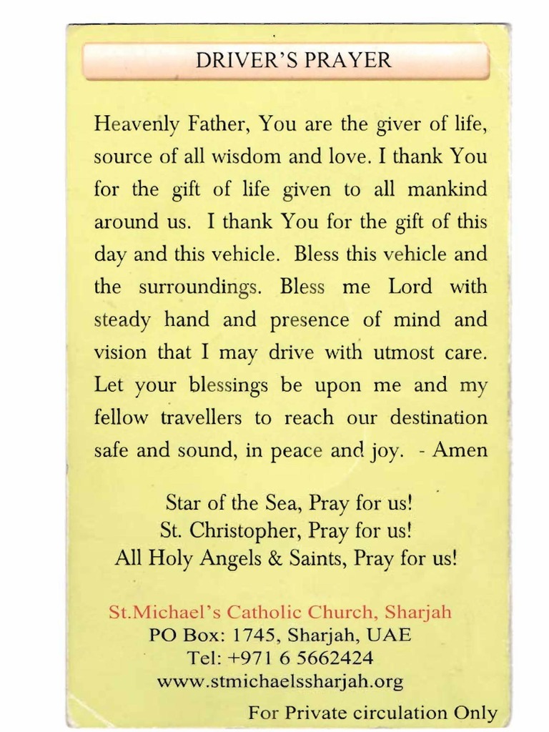 Drivers Prayer | PDF