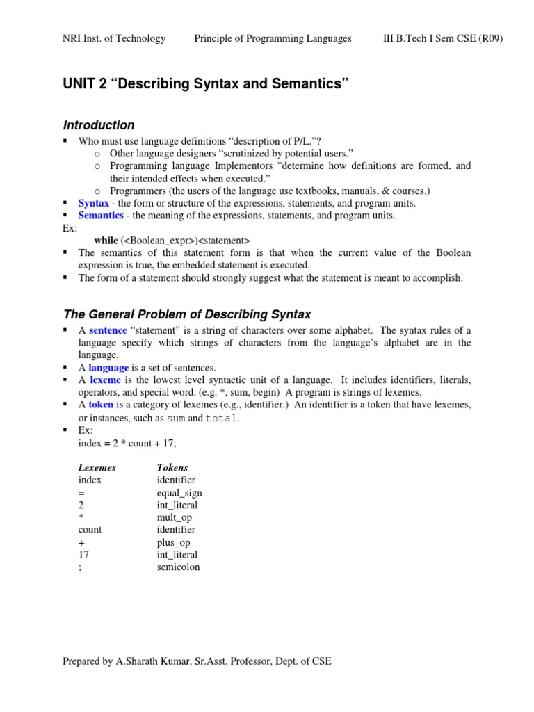 Cse 3 1 PPL Unit 2 | Download Free PDF | Theoretical Computer Science ...
