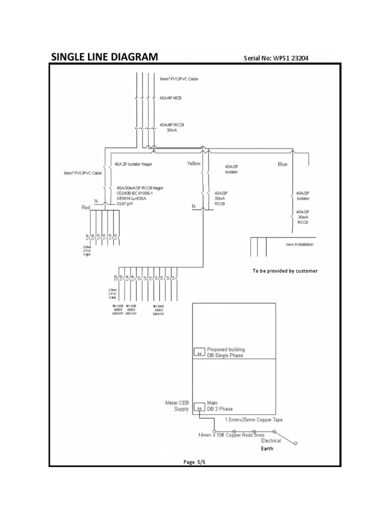 Single Line Diagram: Serial No: WPS1 23204 | PDF