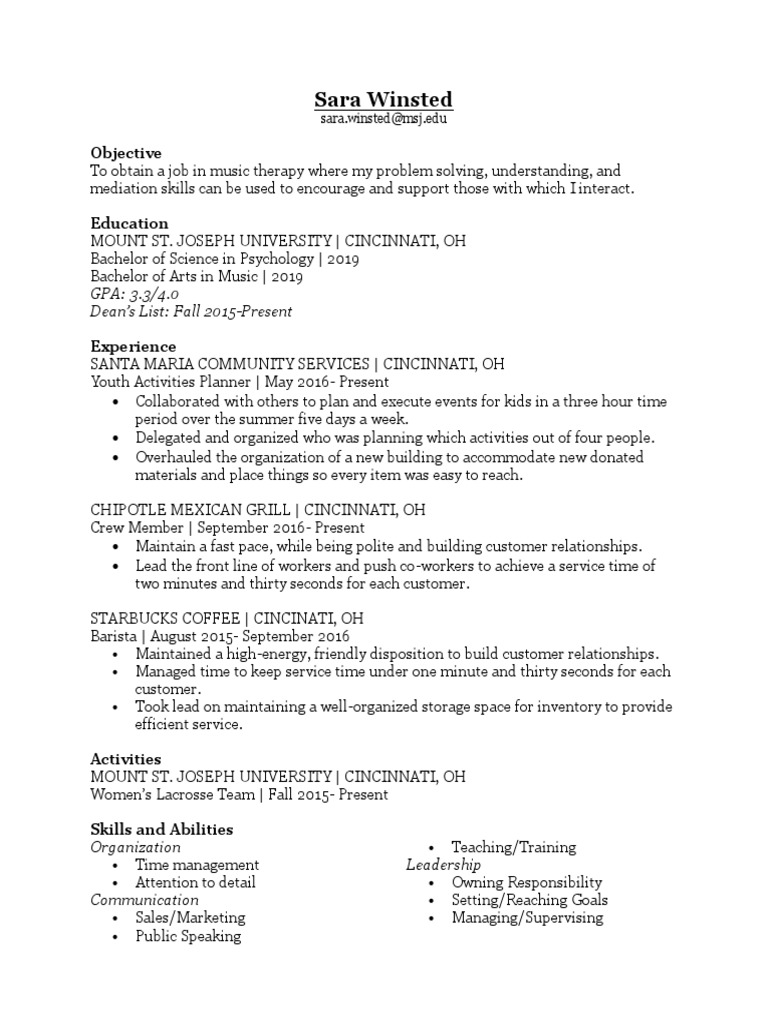 Resume Sara Winsted | PDF