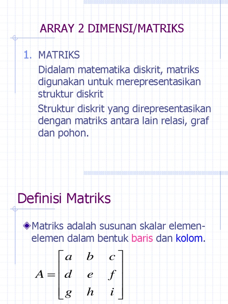 Array 2 Dimensi-Matriks | PDF