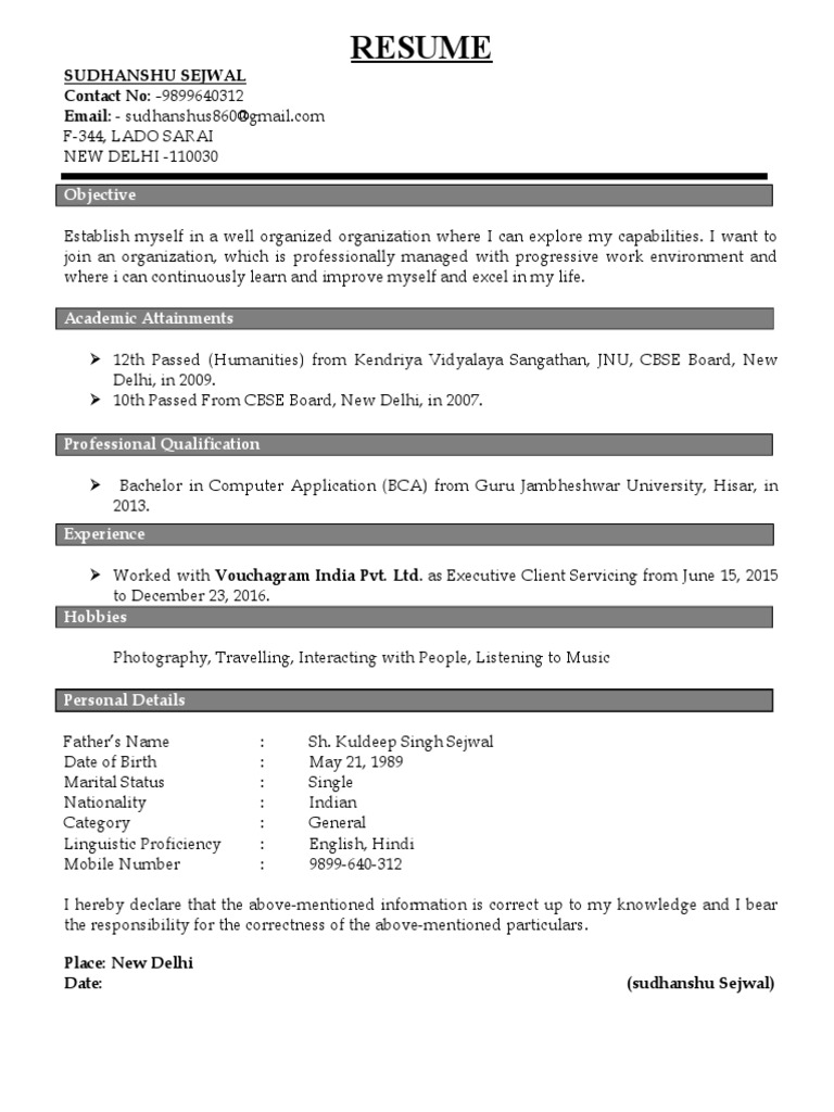 Resume (Sudhanshu) | PDF Resume (Sudhanshu) | PDF