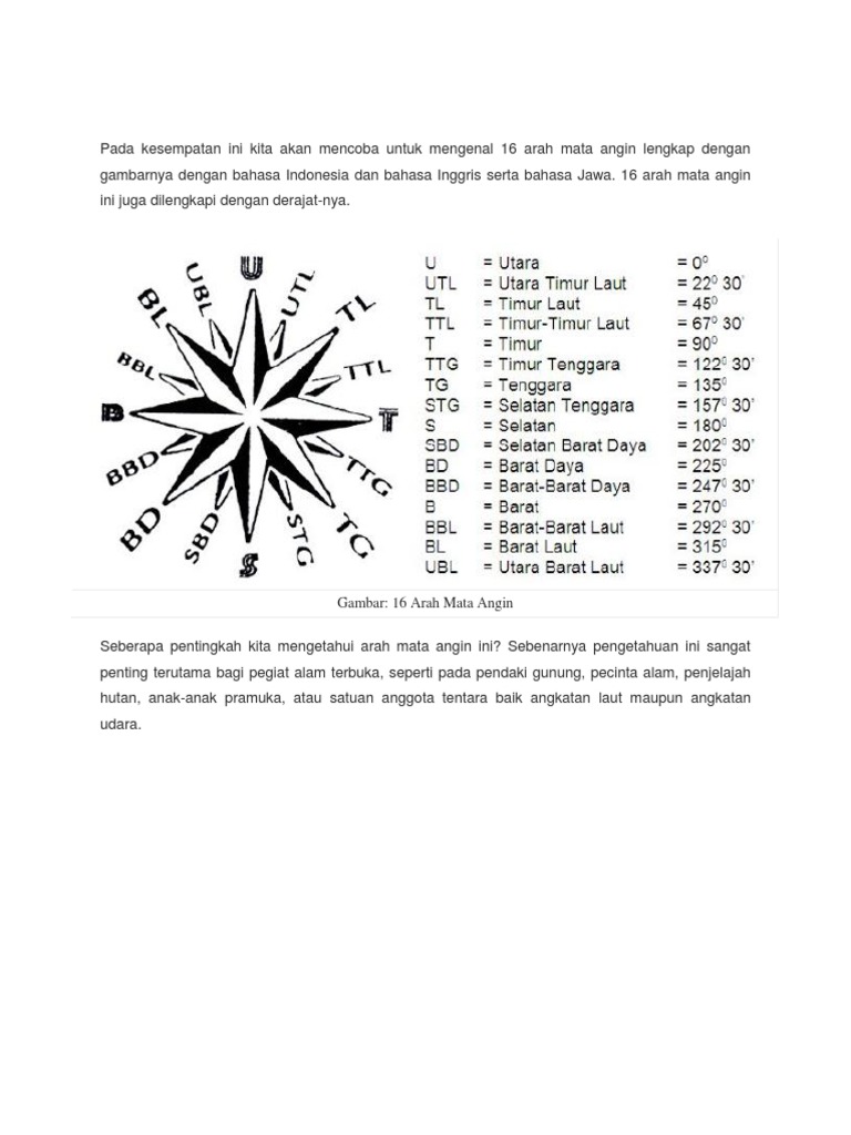 Arah Mata Angin | PDF