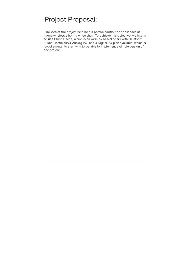 Project Proposal | PDF | Arduino | Electrical Connector