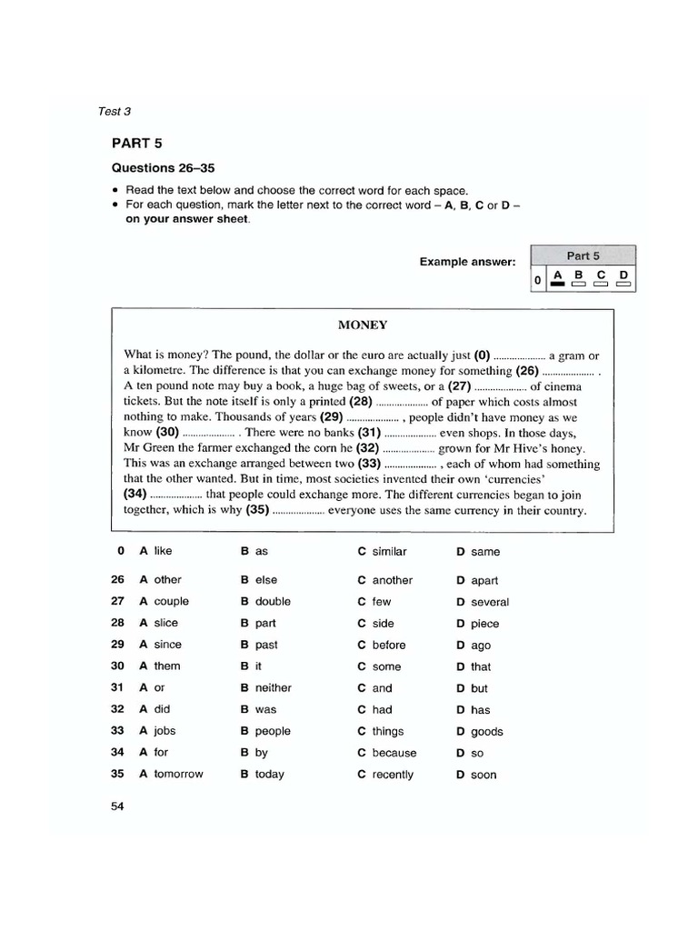 Pet 3 RB 2 Test 3 Part 5 | PDF