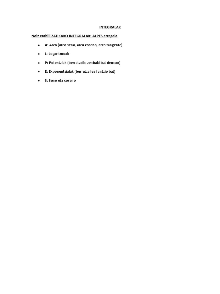 Noiz Erabili Zatikako Integralak | PDF