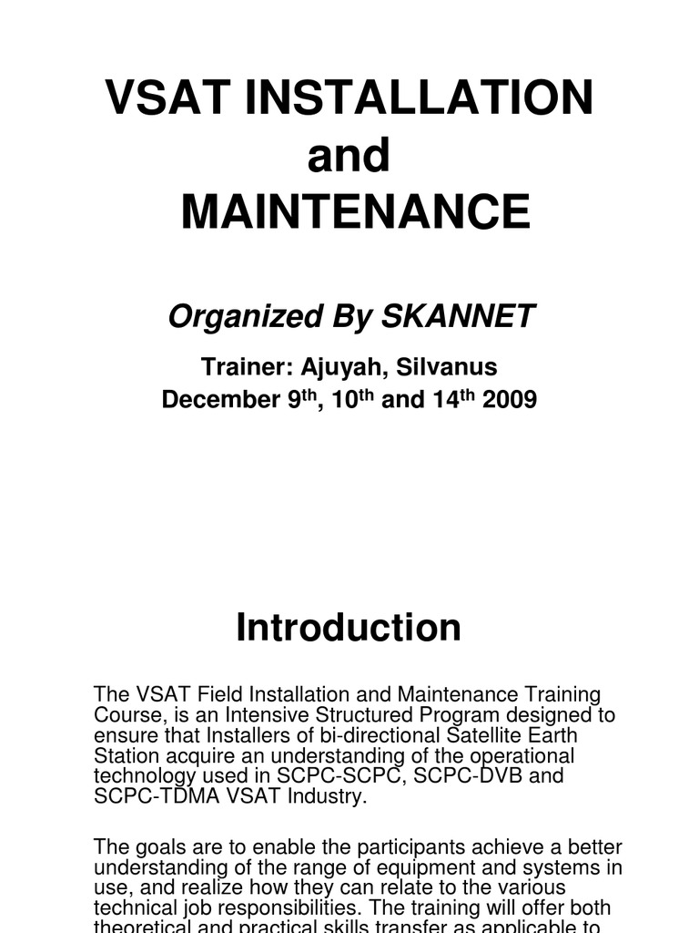 VSAT Installation & Maintenance Course | PDF | Modulation ...