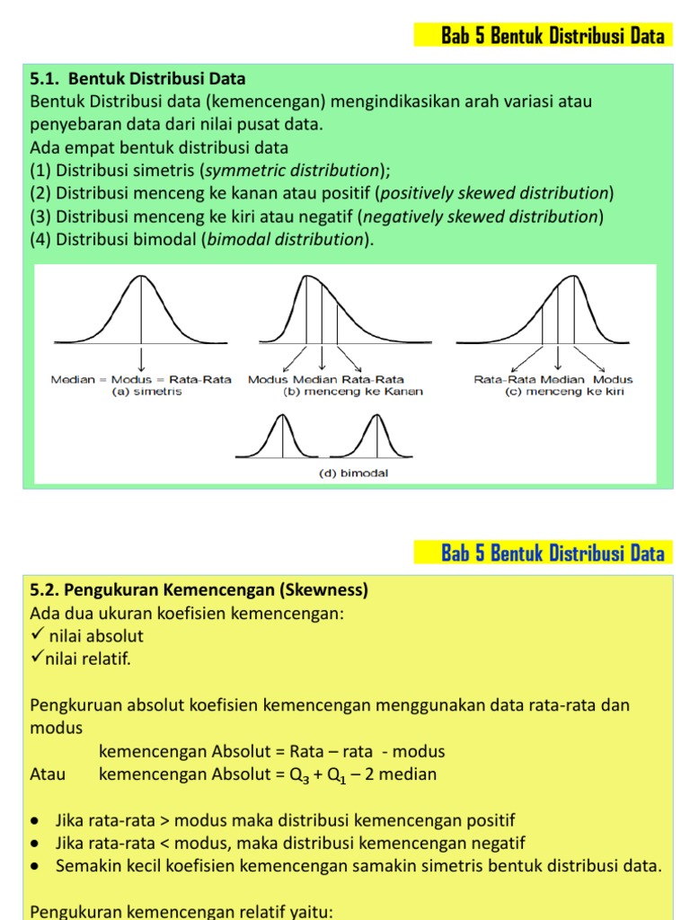 Bab 5 Bentuk Distribusi Data | PDF