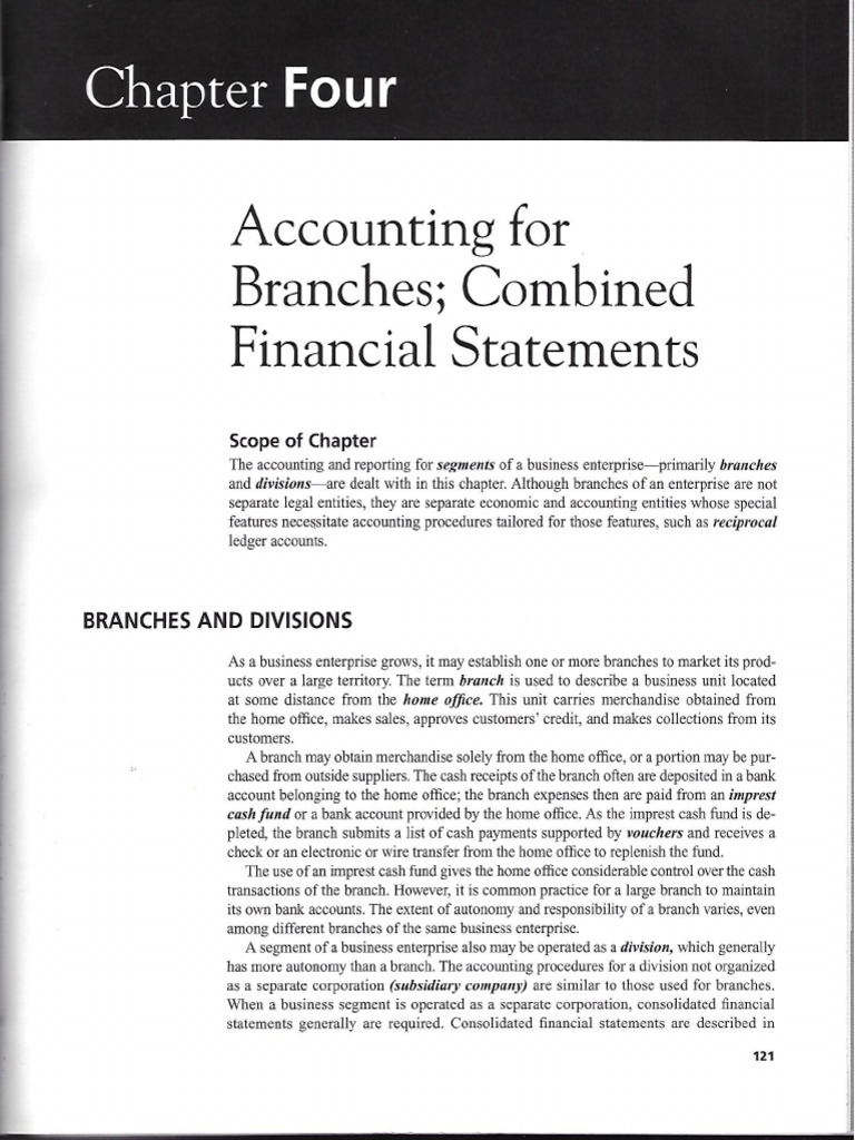 Chapter 4 Accounting For Branches Combined Financial Statements ...