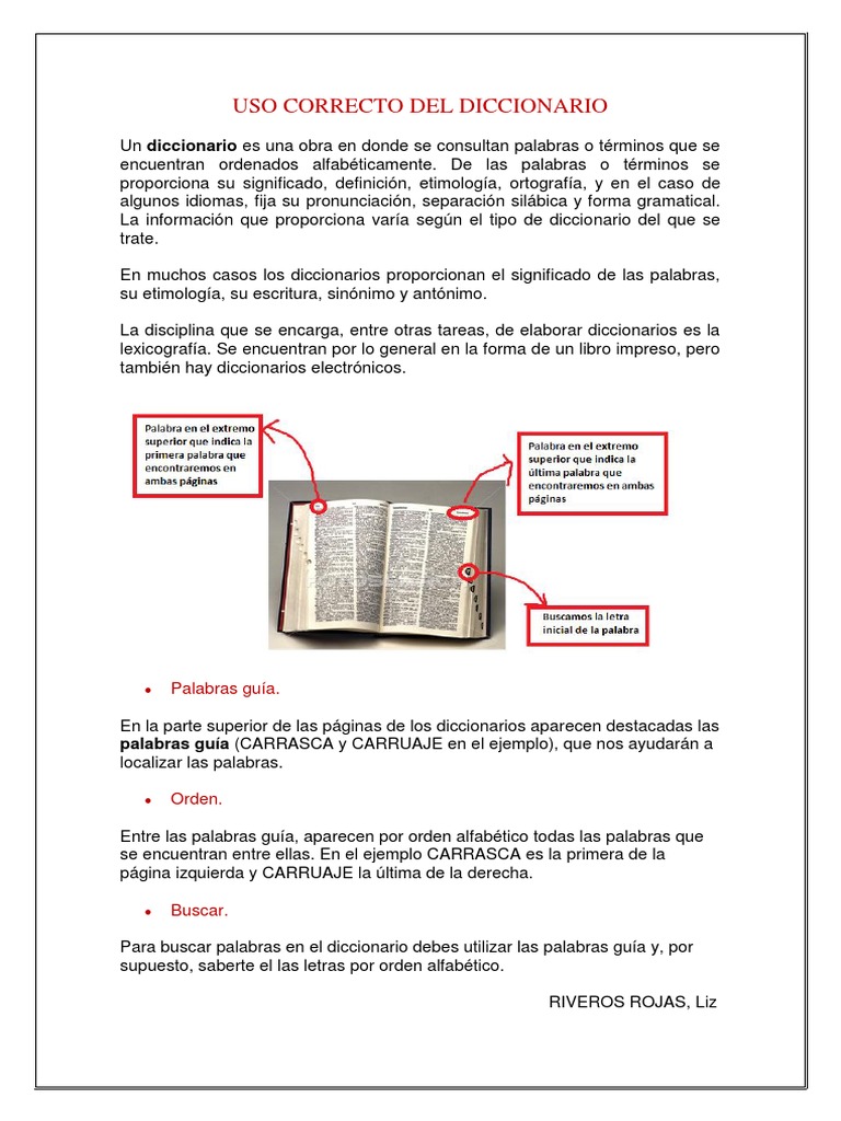 Uso Correcto Del Diccionario | PDF | Diccionario | Lexicografía