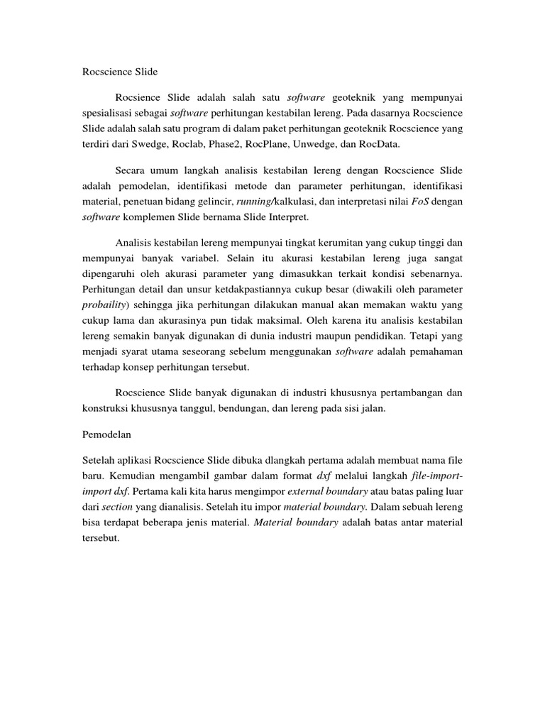 Rocscience Slide Tutorial | PDF