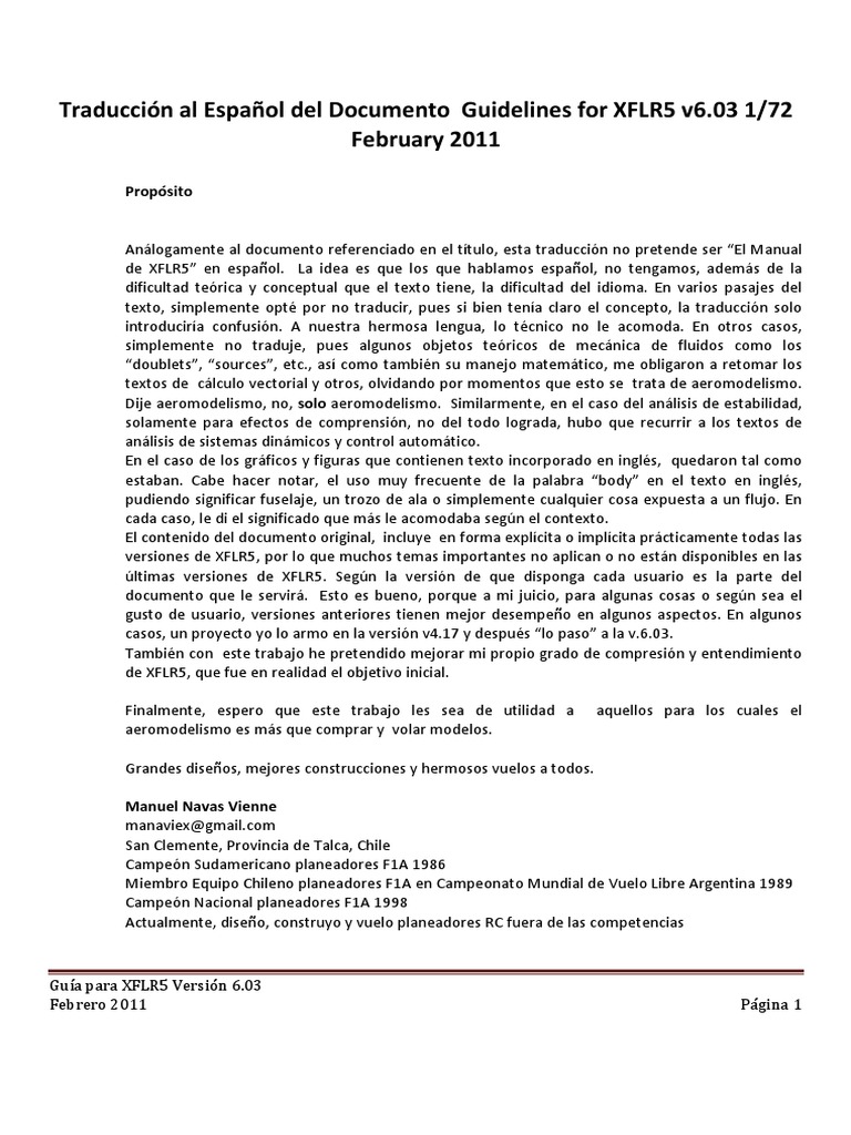 Acerca de XFLR5 V6.03 | PDF | Traducciones | Software