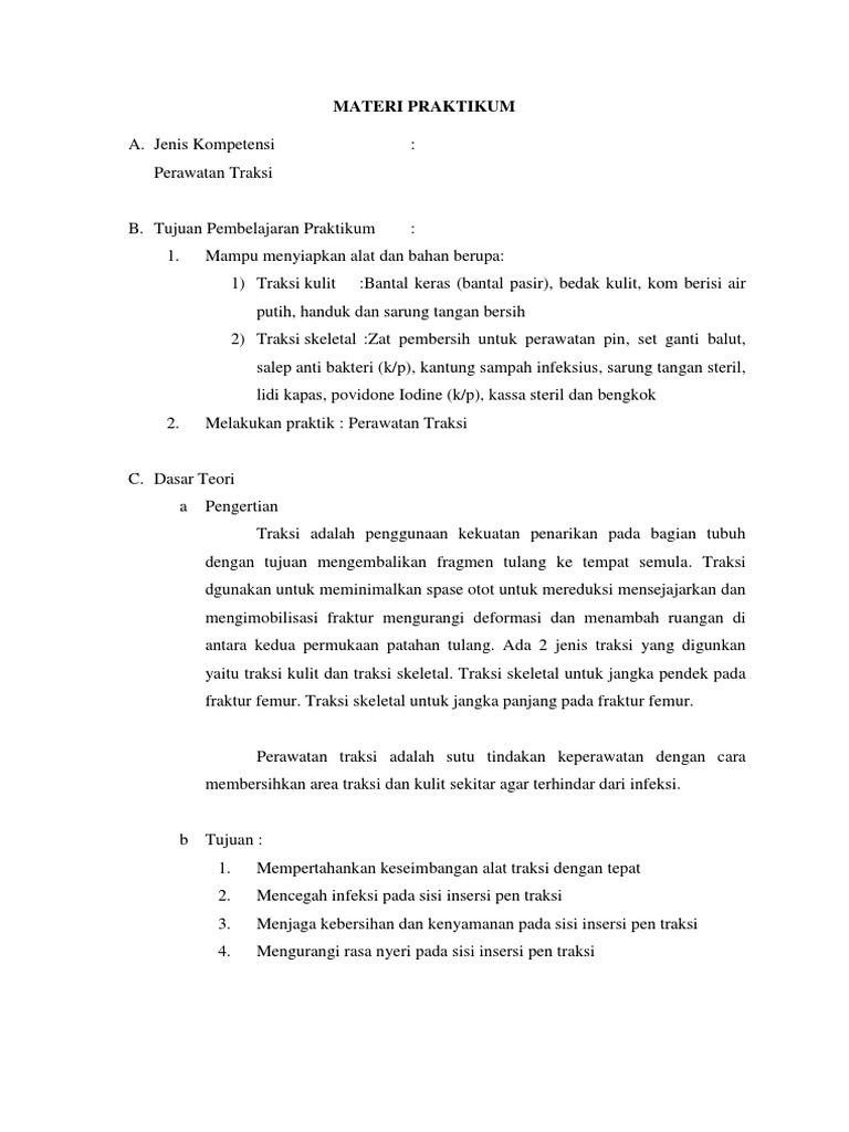 Perawatan Traksi dan Mobilisasi Otot | PDF