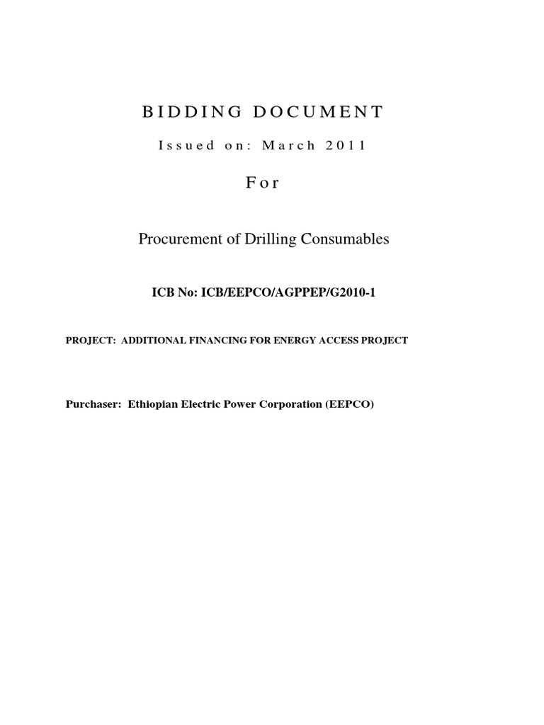 Bid Document For Procurement of Drilling Consumebles | PDF ...