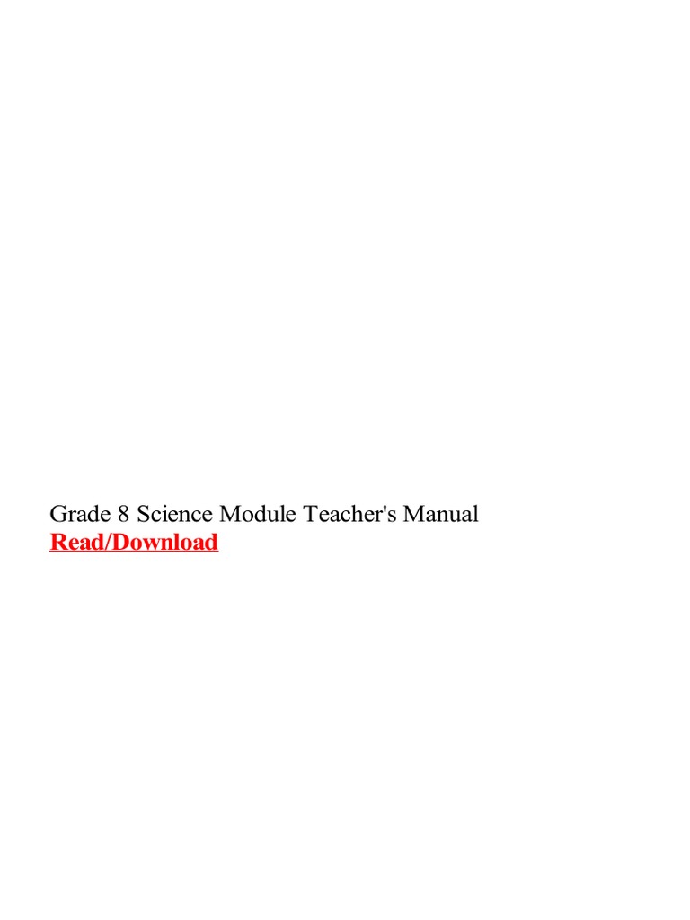 Grade 8 Science Module Teachers Manual | Download Free PDF | Curriculum ...