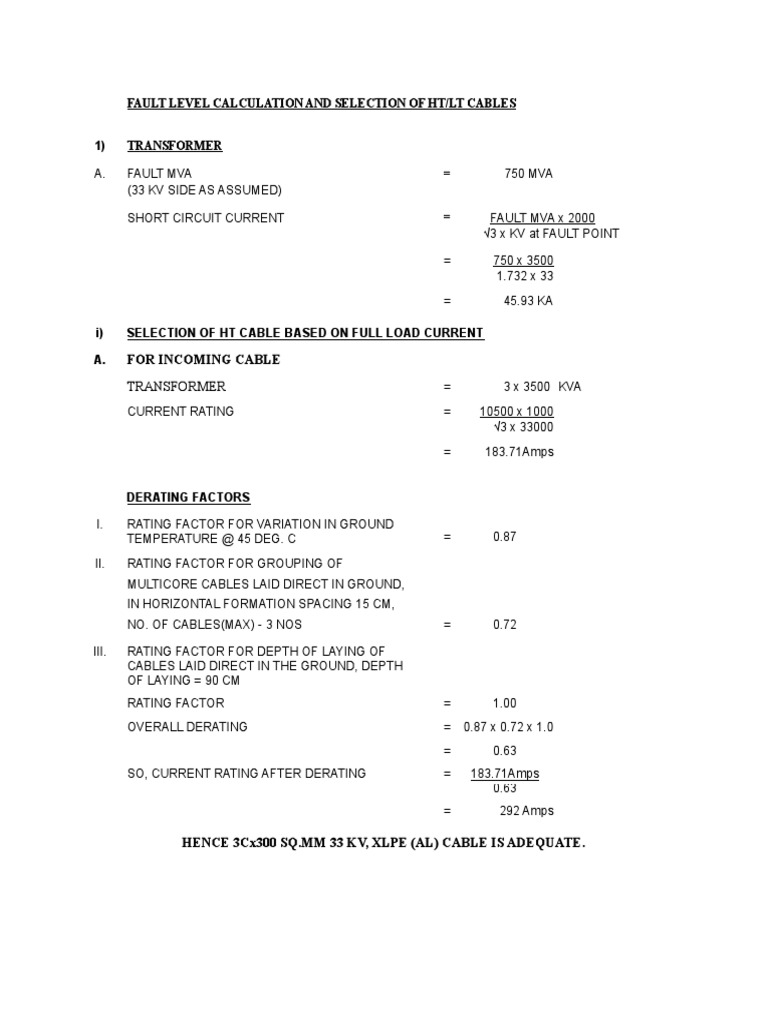 Fault Level Calc | PDF | Electrical Resistance And Conductance ...