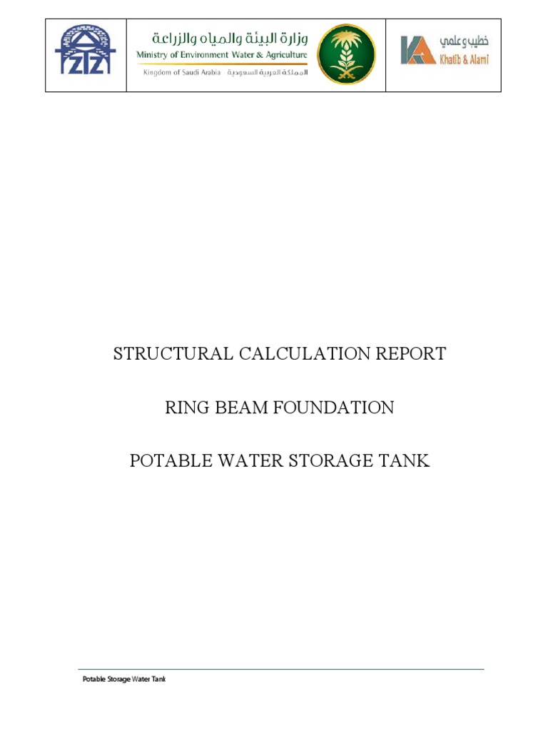 Potable Water Storage Tanks-Ring Beam Foundation Design | PDF ...