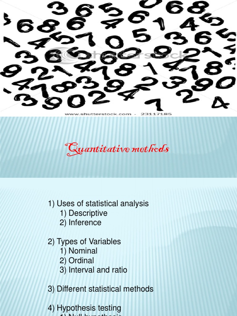Quantitative Methods: Making Sense of Numbers | PDF | Statistical ...