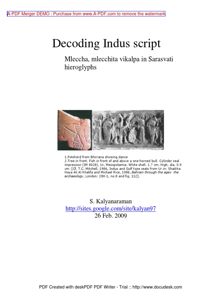 Decoding Indus Script | PDF | Sanskrit | Semiotics