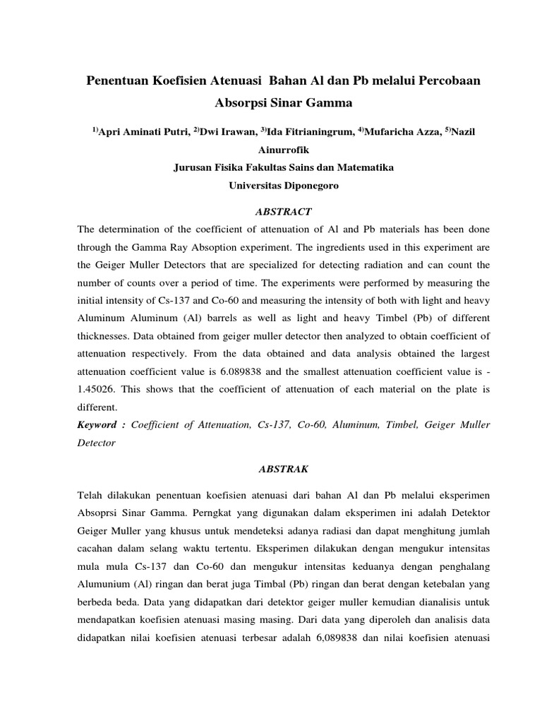Laporan Absorbsi Sinar Gamma | PDF