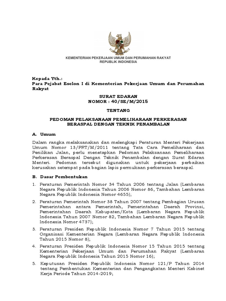 Lampiran Surat Edaran Menteri Pekerjaan Umum Dan Perumahan Rakyat Pupr Nomor 01sem2017 ...