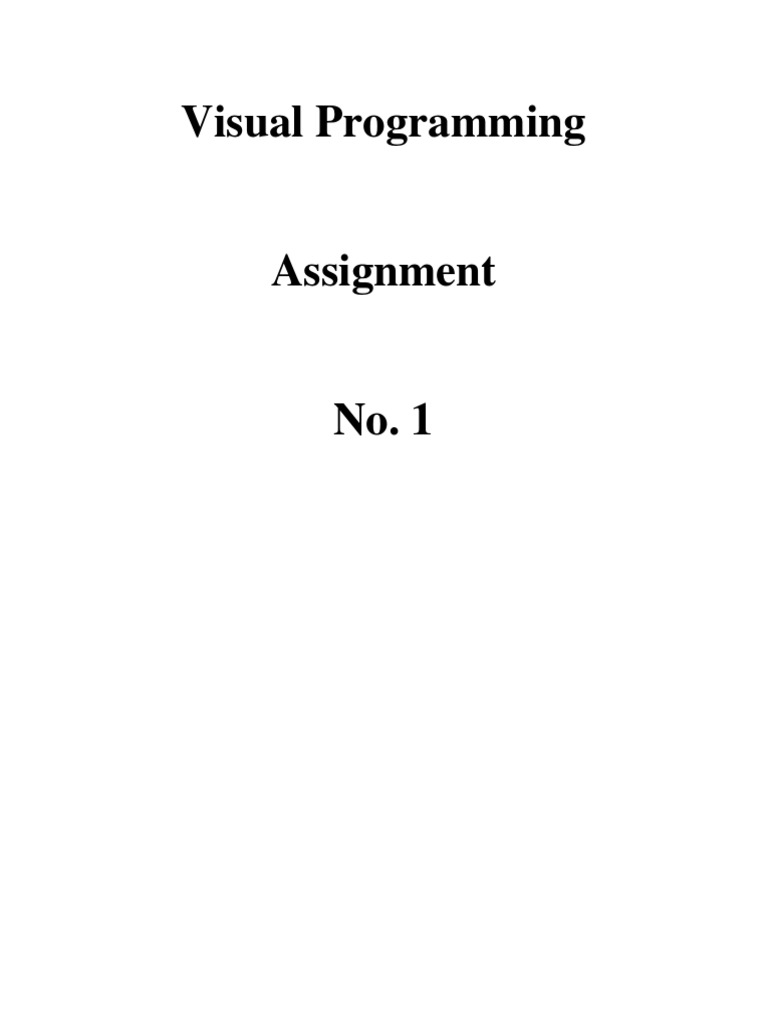 Visual Programming Assignment No1 1 Pdf C Sharp Programming 