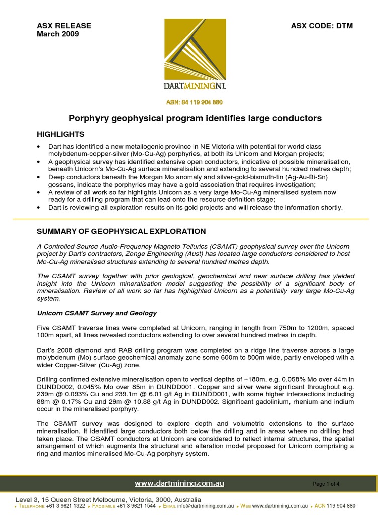 Porphyry Geophysical Program Identifies Large Conductors | Download ...