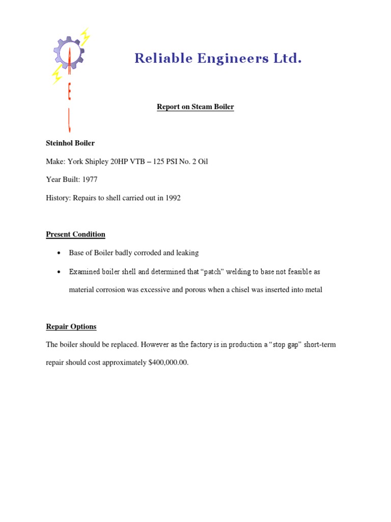Steinhol Boiler Report | PDF
