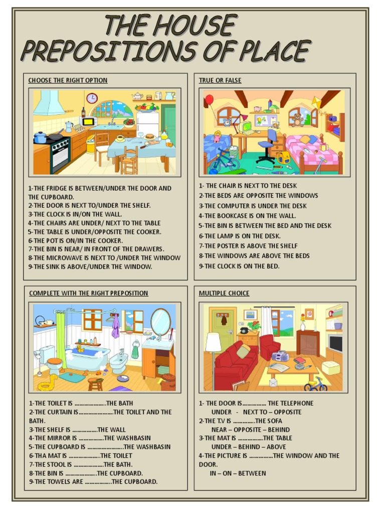 House Prepositions of Place | PDF | Home & Garden | Science & Mathematics