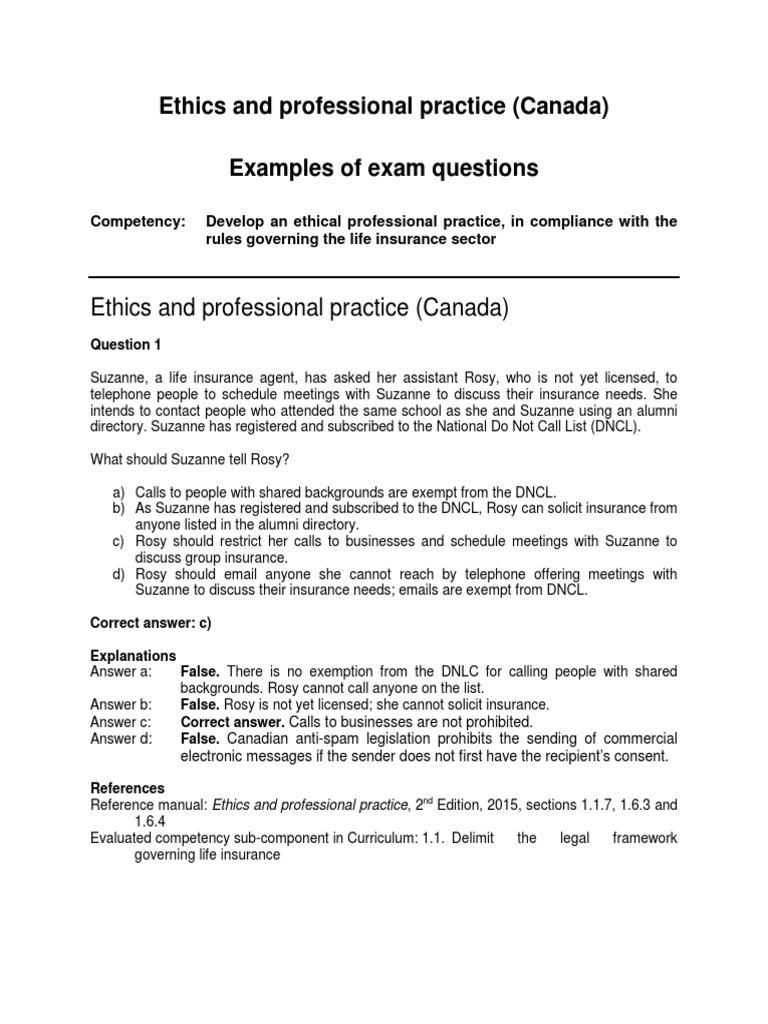 Sample Ethics Exam Questions 112A Sep16 PDF | PDF | Child Support ...