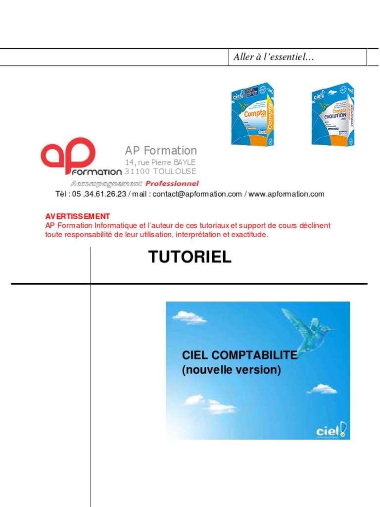 Tutoriel Ciel Compta | PDF | Sauvegarde (informatique) | Comptabilité