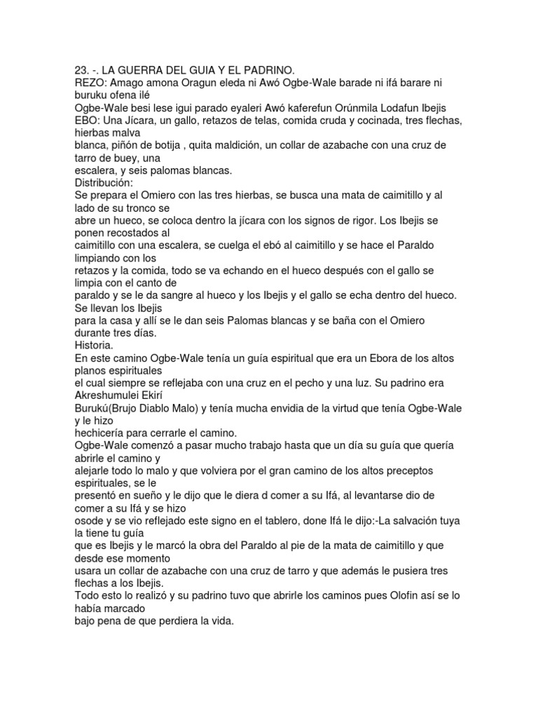 Ritual de Salvación de Ogbe-Wale | PDF