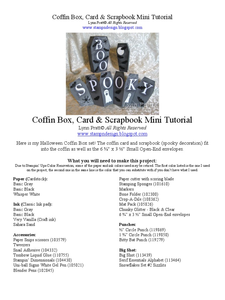 DIY Mini Coffin Box Tutorial | PDF | Scrapbooking | Art Media