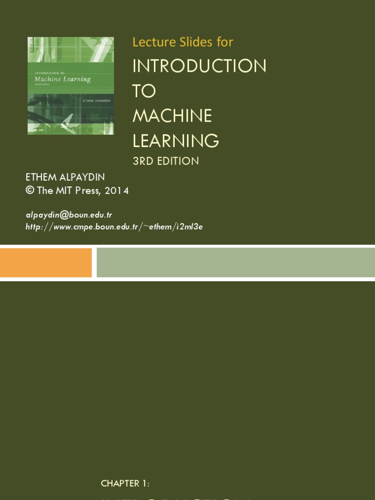 I2ml3e Chap1 | PDF | Machine Learning | Pattern Recognition