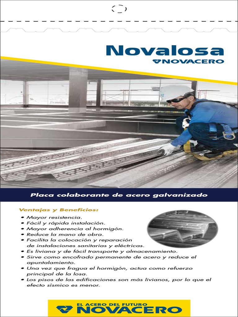 Placa colaborante de acero galvanizado Novalosa: ventajas y detalles de ...