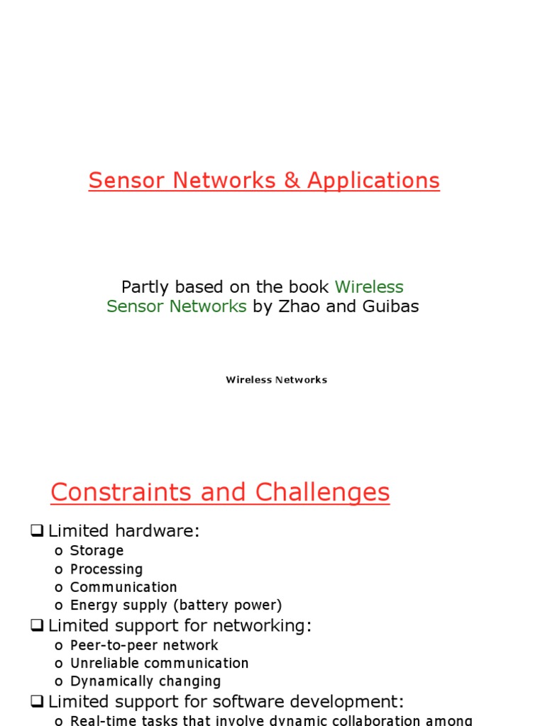 Sensor Networks | PDF | Wireless Sensor Network | Routing