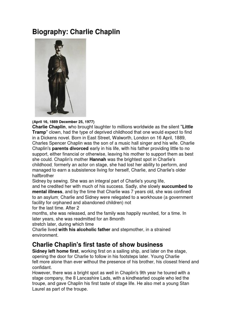 Biography Charles Chaplin | Charlie Chaplin