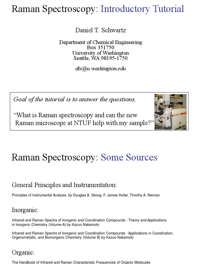 Raman Tutorial | PDF | Raman Spectroscopy | Infrared Spectroscopy