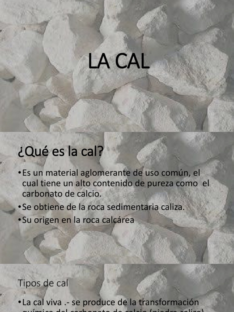 Definición y usos de la cal | PDF | Caliza | Hormigón