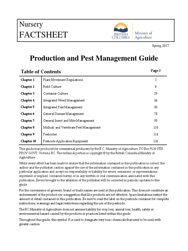 Nursery Production Guide | PDF | Soil | Tillage
